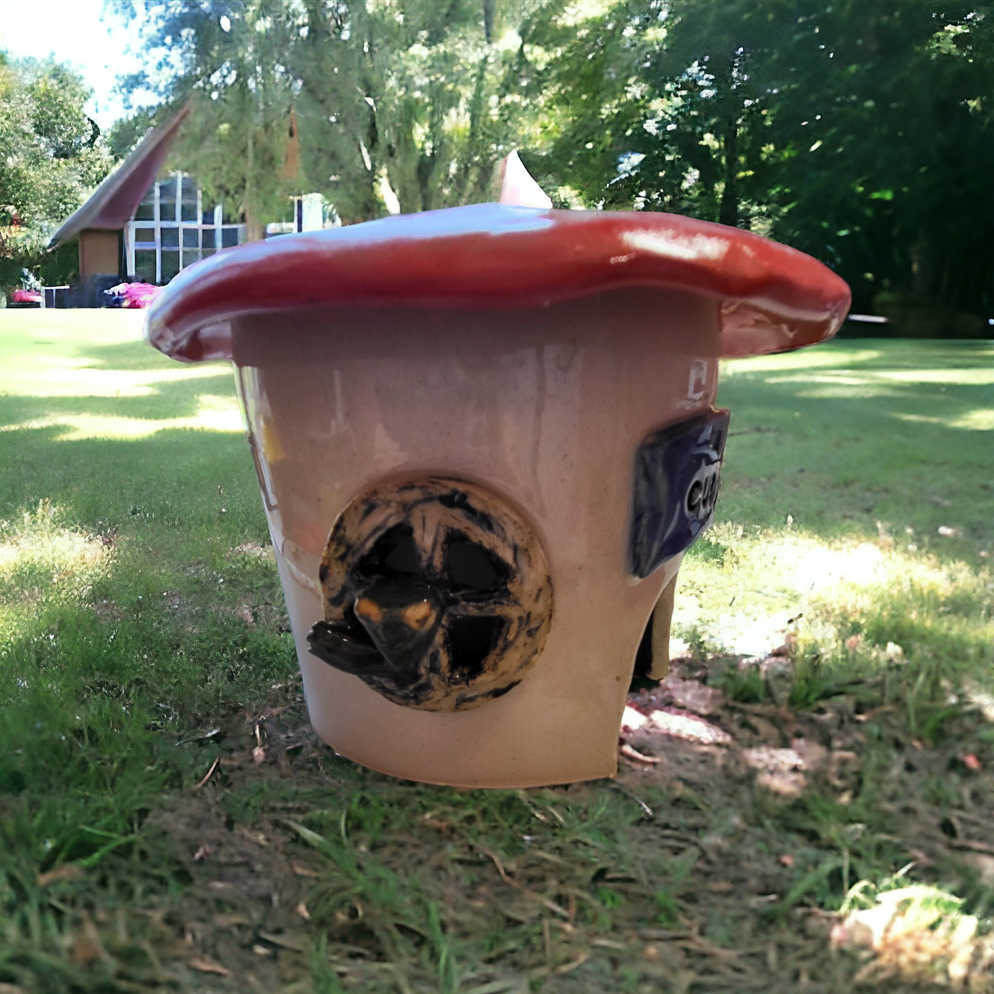 Hand Built Pottery Toad House Mushroom - Etsy