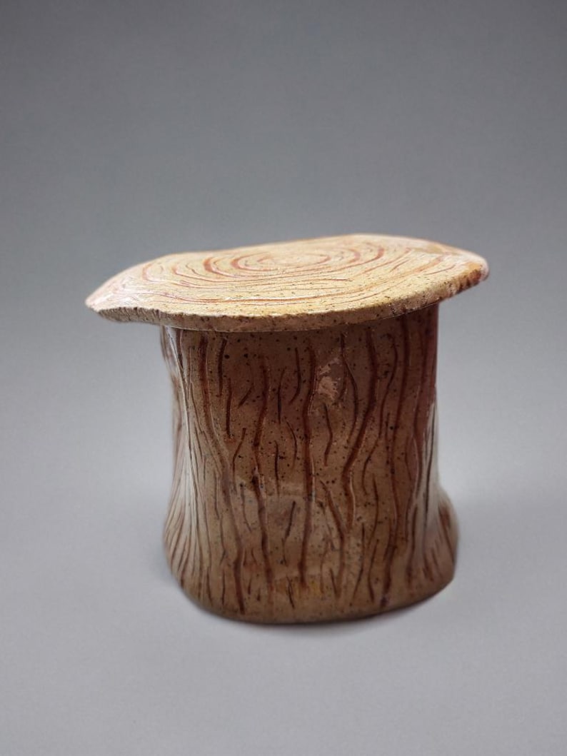 Hand Built Pottery Garden Toad House Tree Stump - Etsy