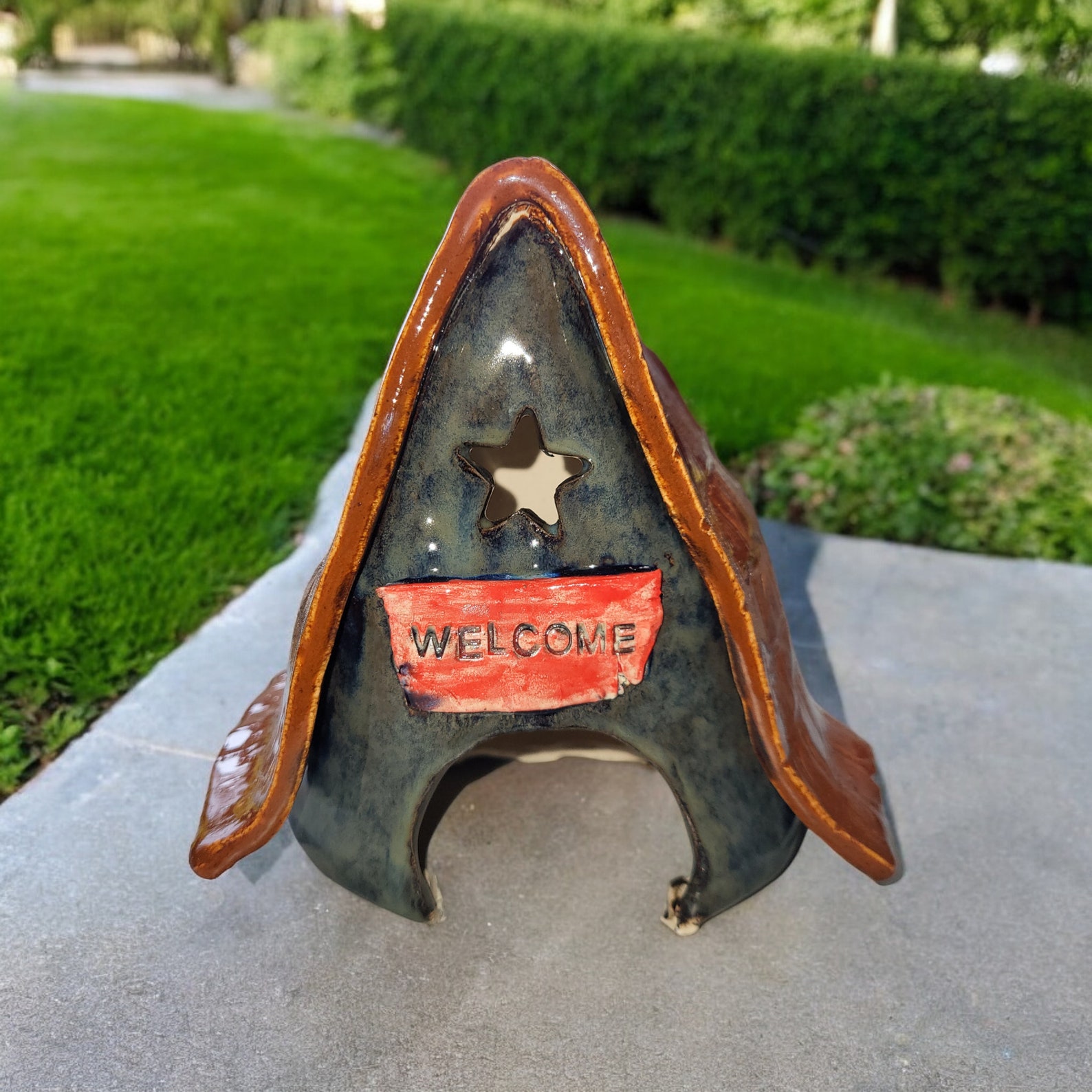 Hand Built Pottery Toad House Aframe - Etsy