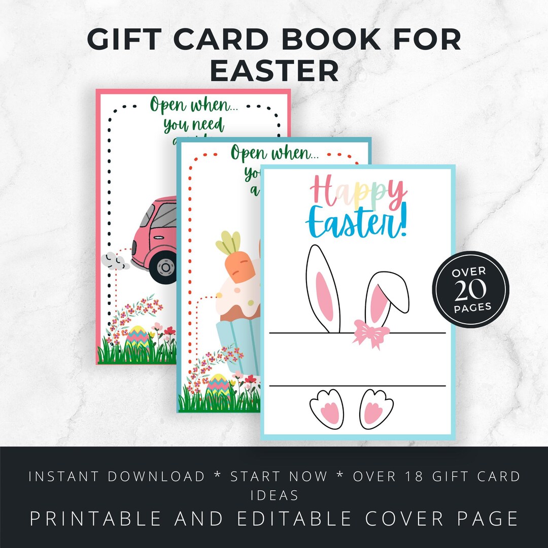 EASTER Gift Card Book, Printable Gift Card Holder Book, Idea for Her ...