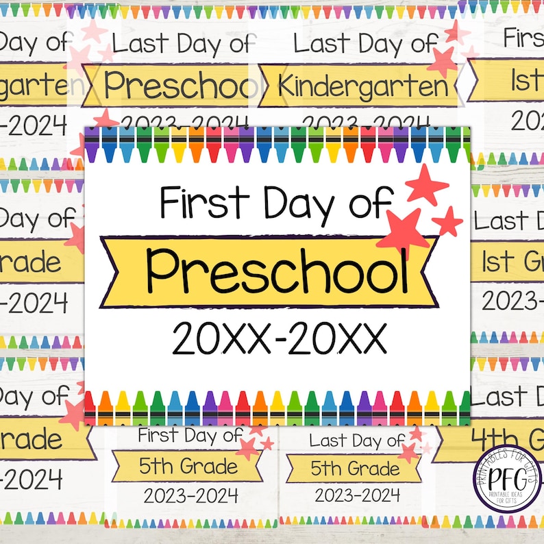 Printable First Day of School Sign for All Grades Perfect Photo Op ...