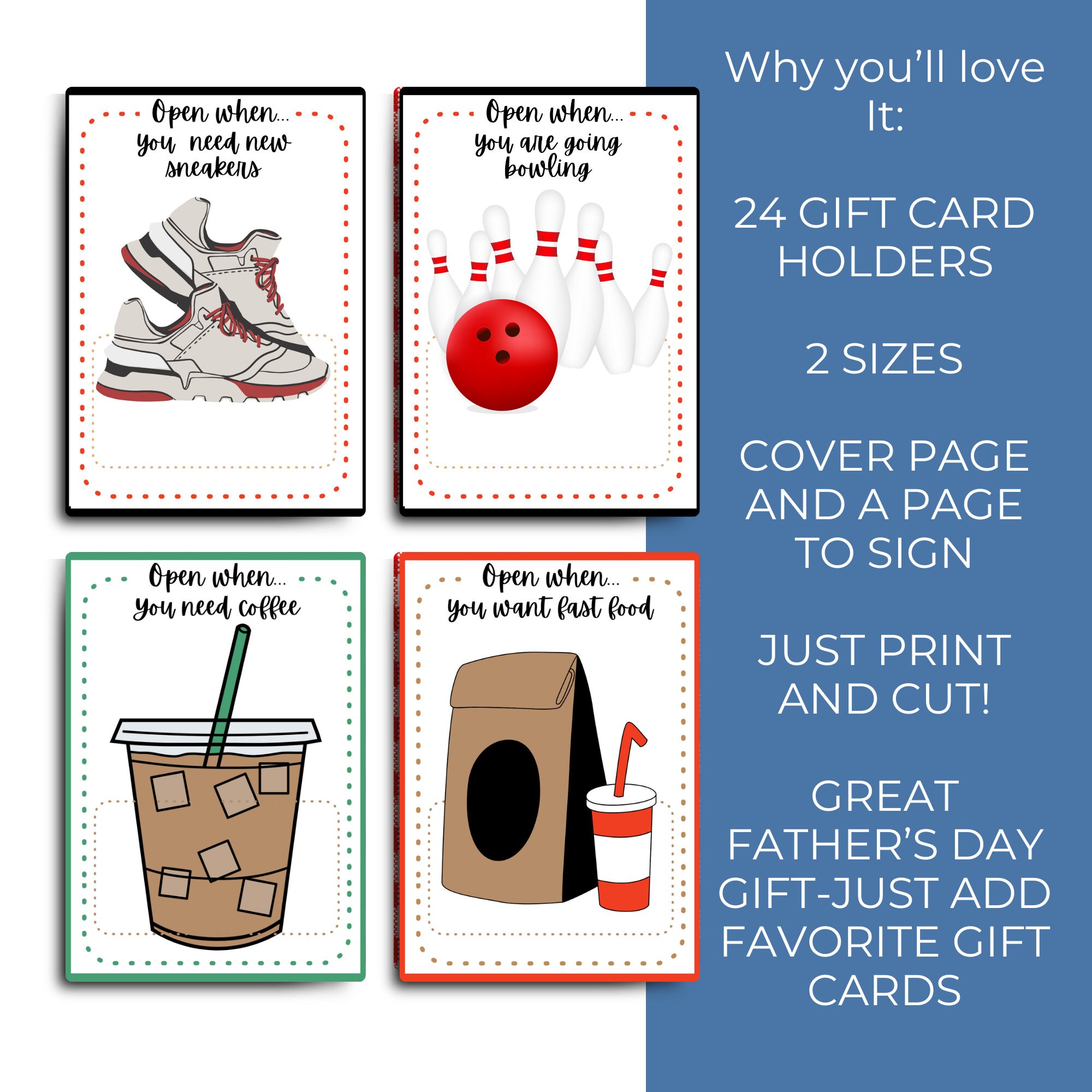 Gift Card Book for Father's Day, Gift Card Holder, Father's Day Gift ...