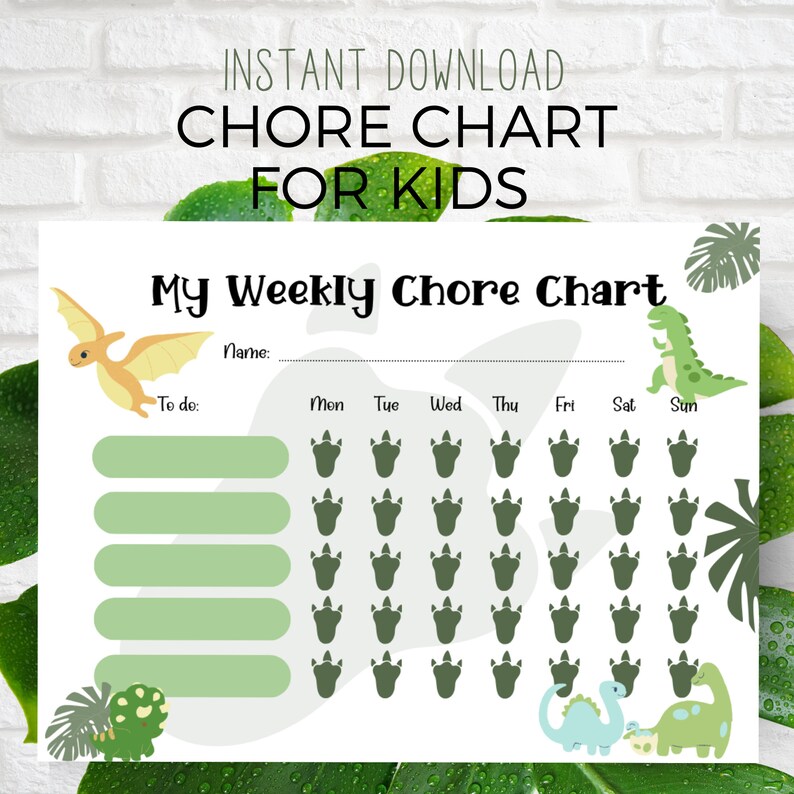 Chore Chart for Kids Printable, Responsibility Chart for Kids, Chore ...