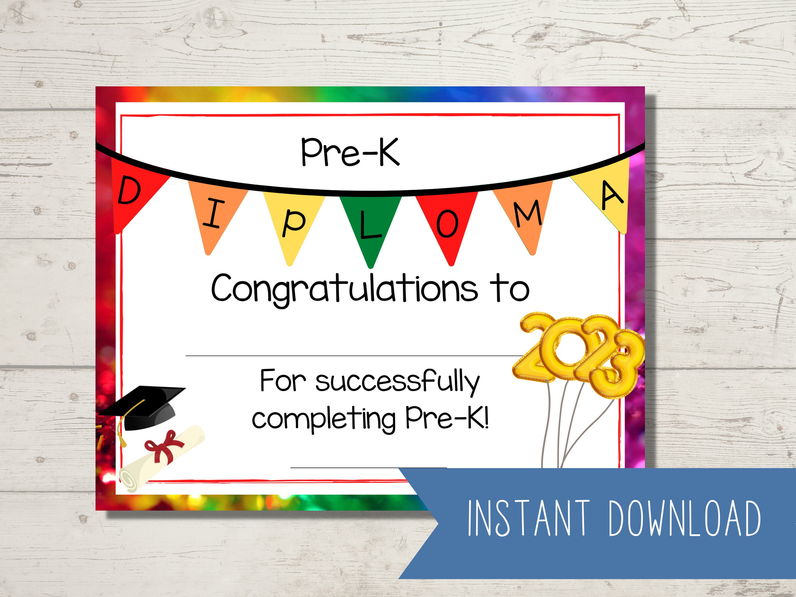 Preschool Diploma, Graduation Diploma Prek, Preschool Graduation ...