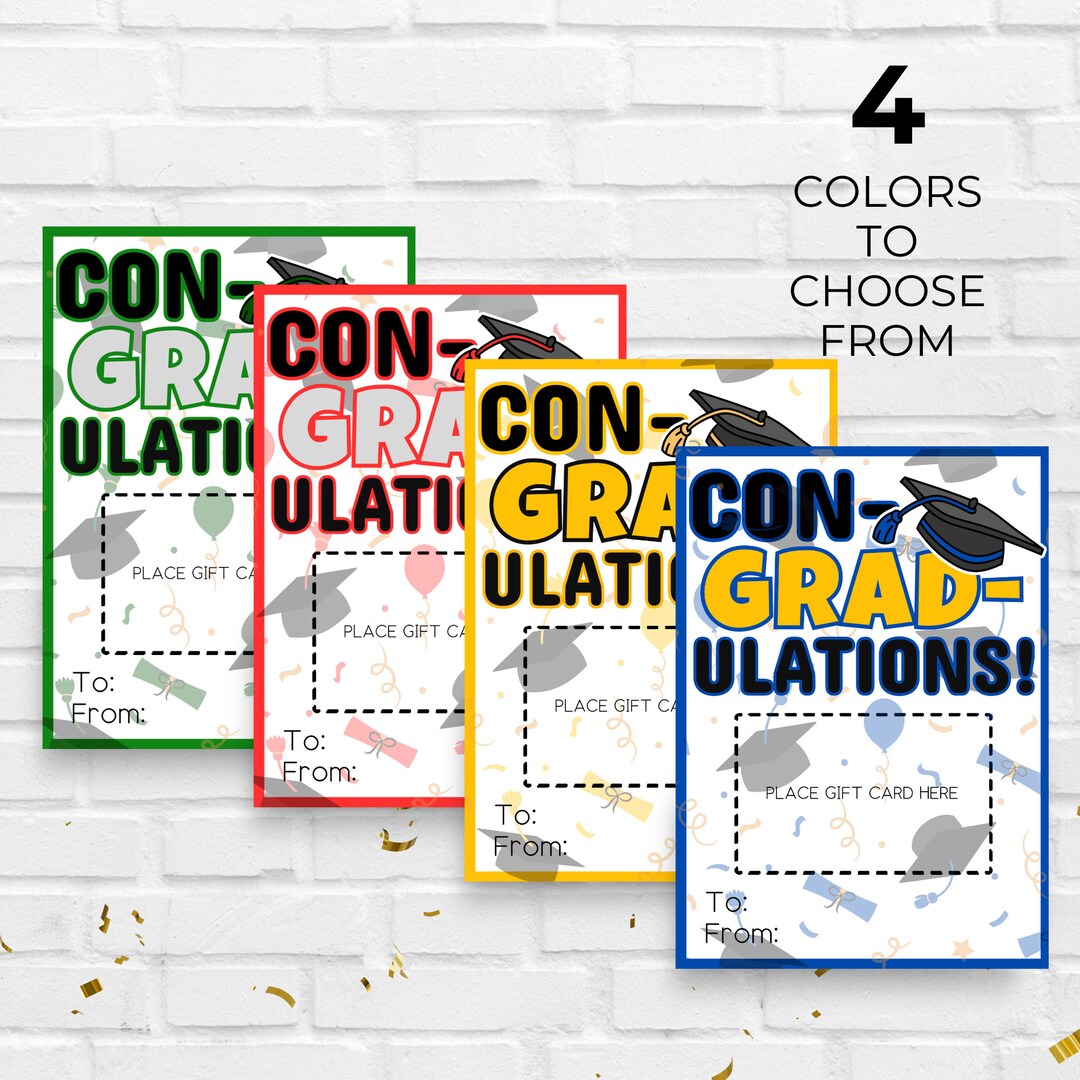 Graduation Gift Card Holder, Printable Congratulations, College Care ...