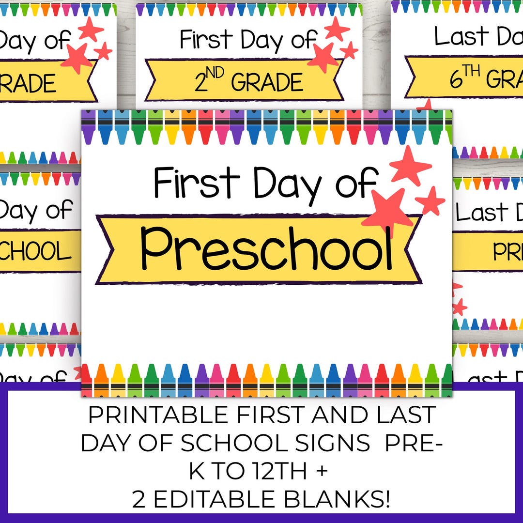 Editable First & Last Day of School Sign: Printable Canva Template ...