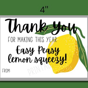 Teacher Thank You Card, Lemon Gift Tag, Teacher Appreciation Week ...