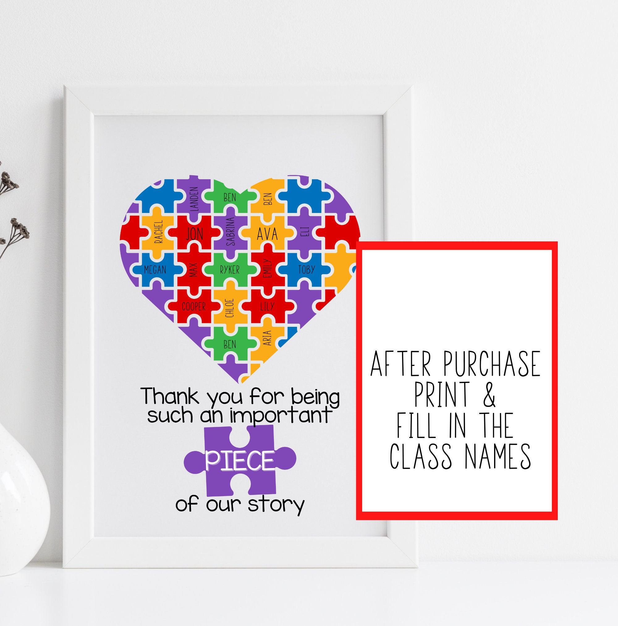 Printable Teacher Gift From Class, Teacher Appreciation Week Printable ...