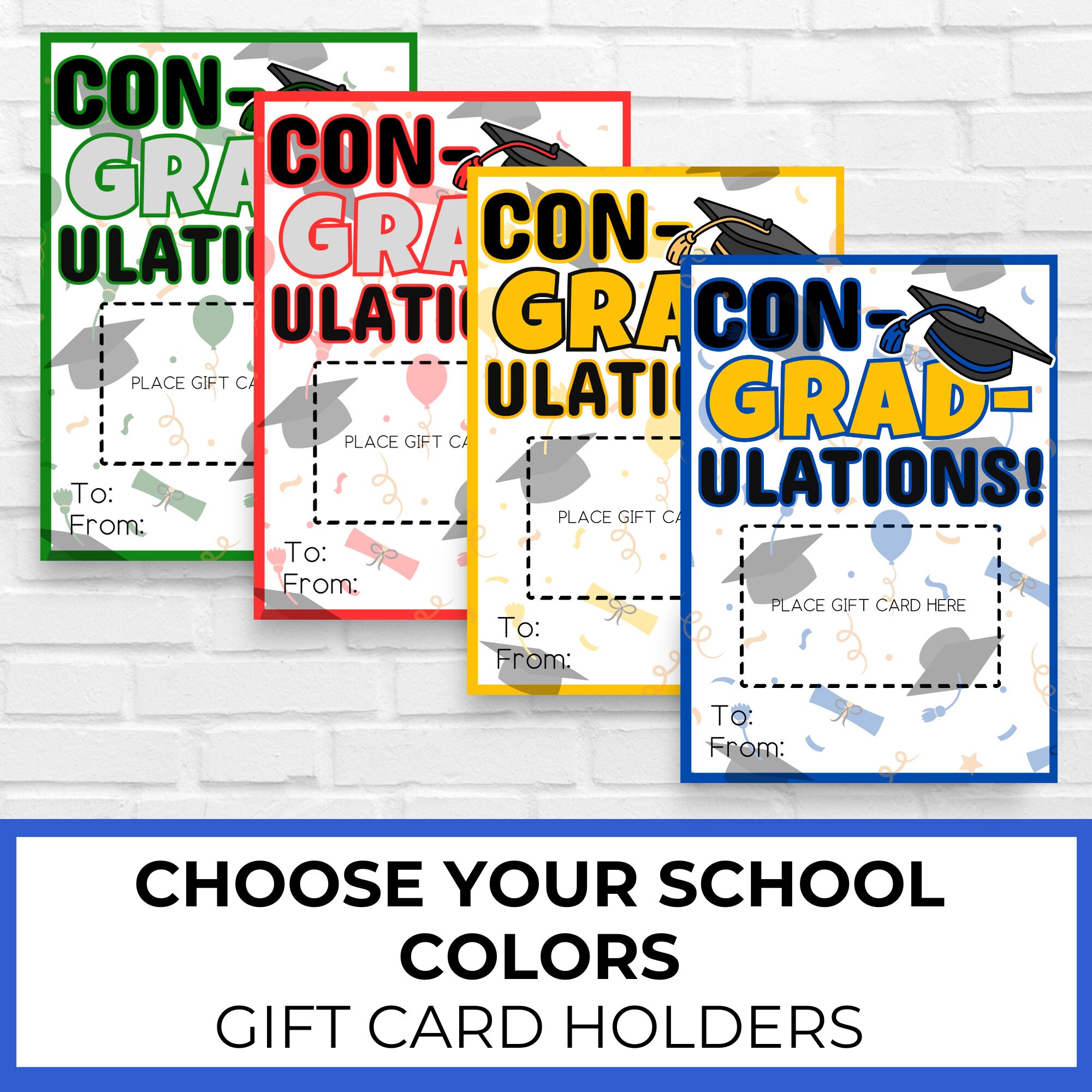 Gift Card Holder for College Graduation, Printable Congrats, College ...
