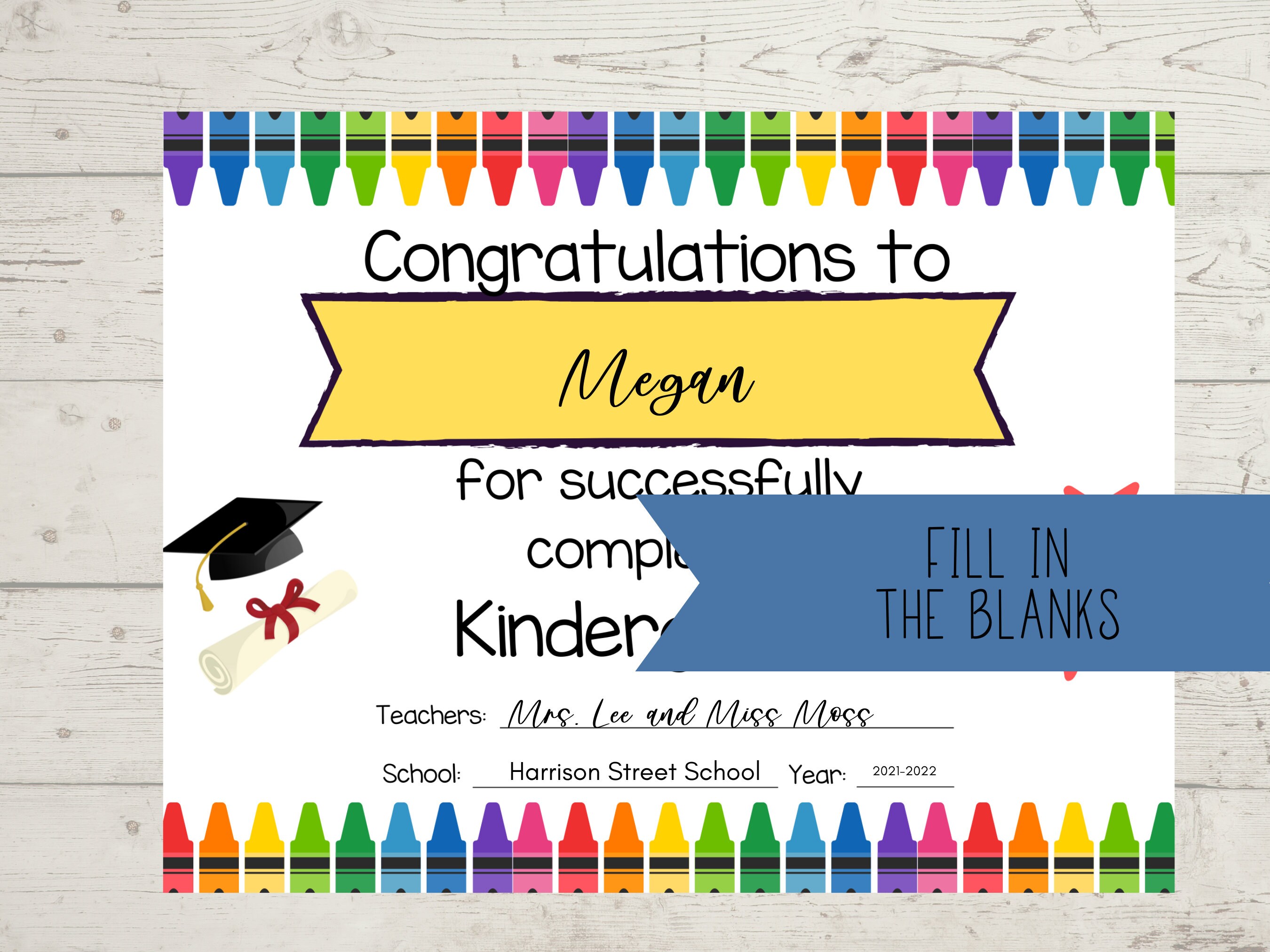 Kindergarten Graduation Diploma Certificate, Homeschool Graduation ...