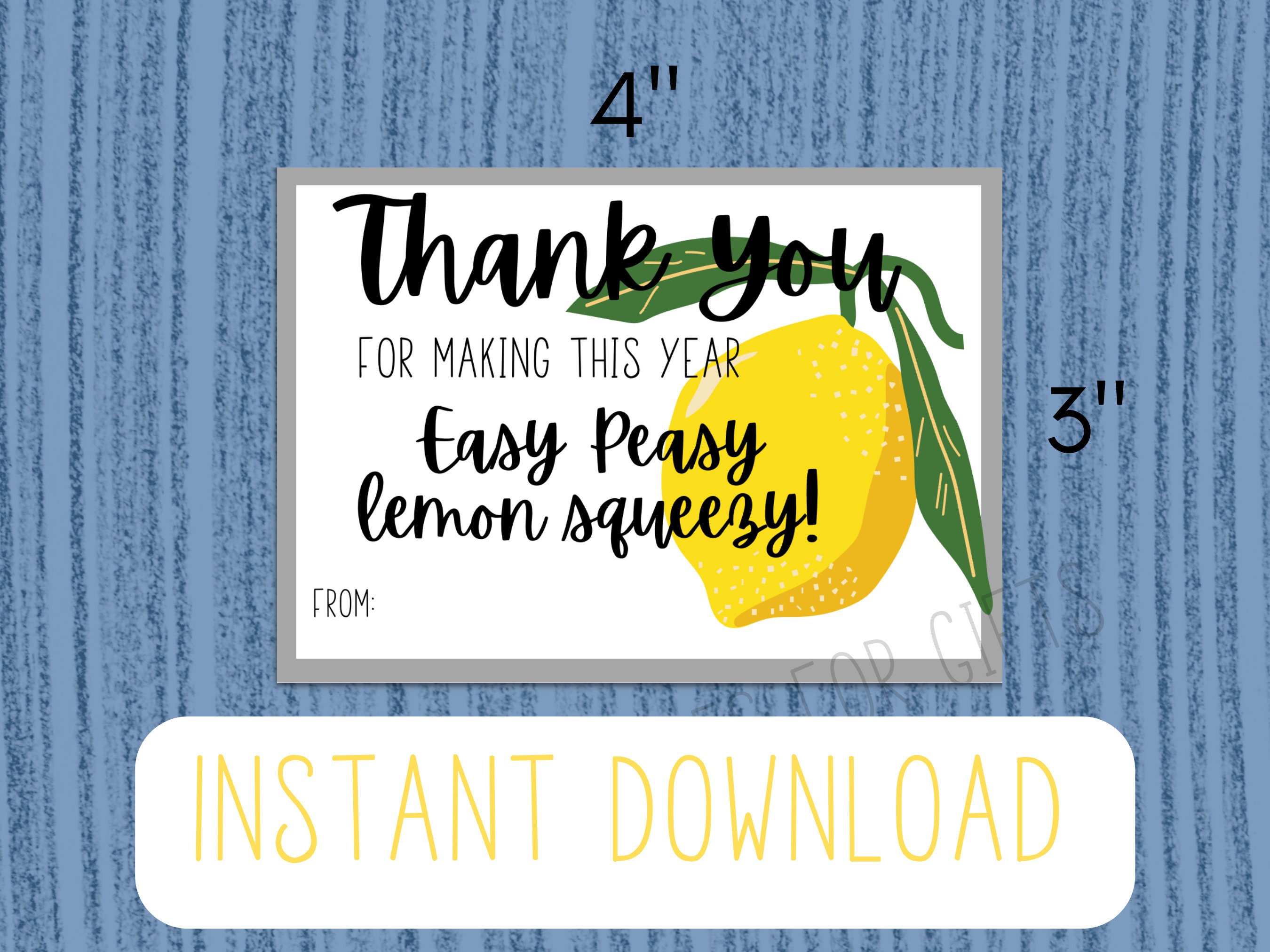 Lemon Gift Tag Teacher Appreciation Week Printable Teacher - Etsy