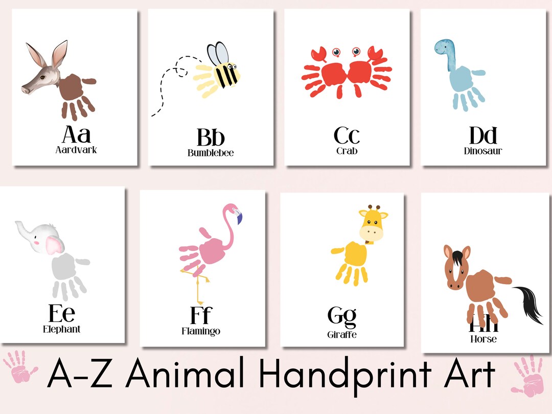Handprint Art for Kids Printable Gift Idea, Handprint Craft Alphabet ...