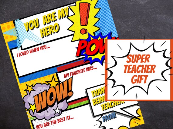 Teacher Appreciation Gift Super Hero Teacher Appreciation - Etsy