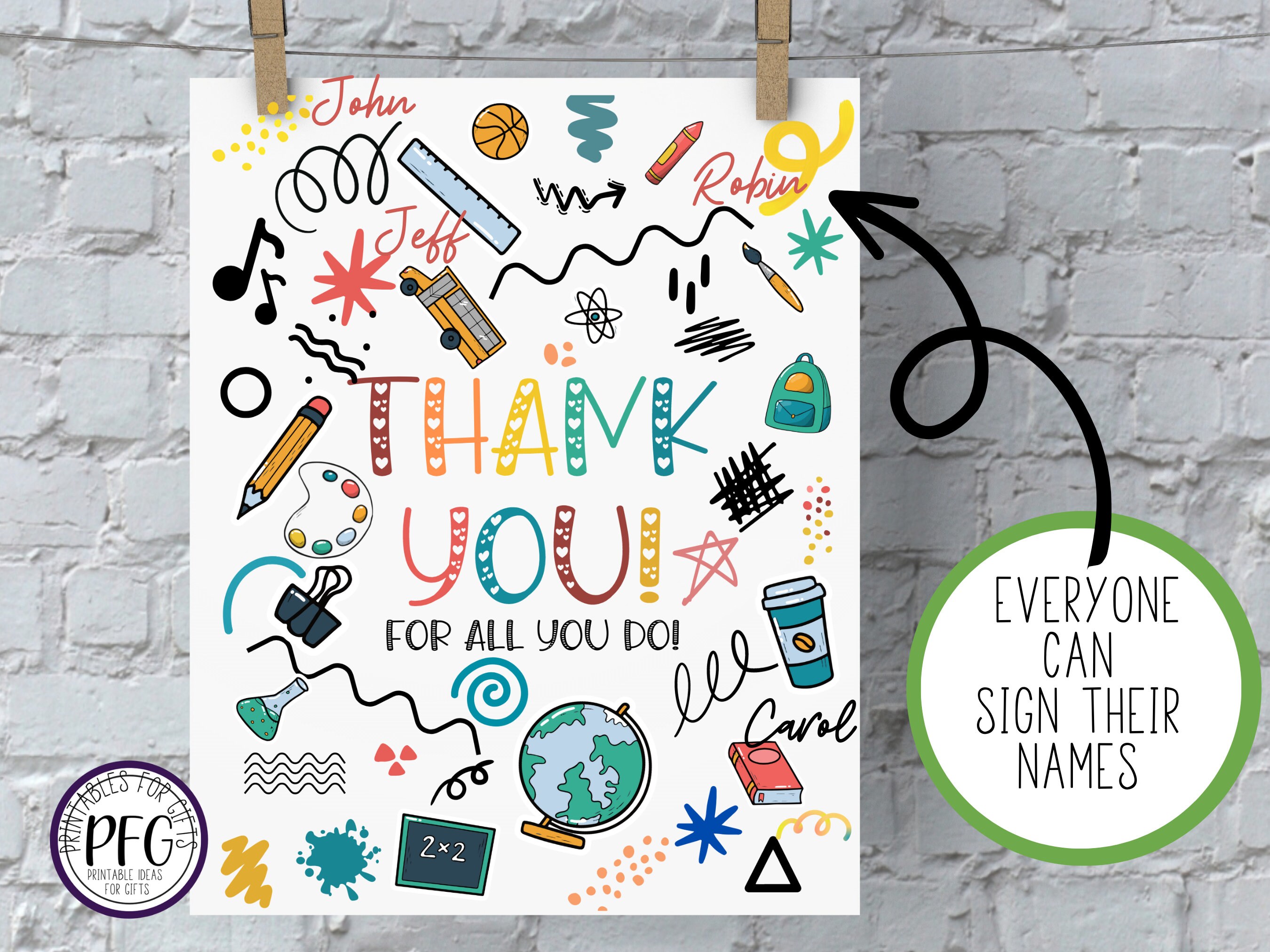 Teacher Appreciation Flyer, Printable Teacher Thank You, End of the ...