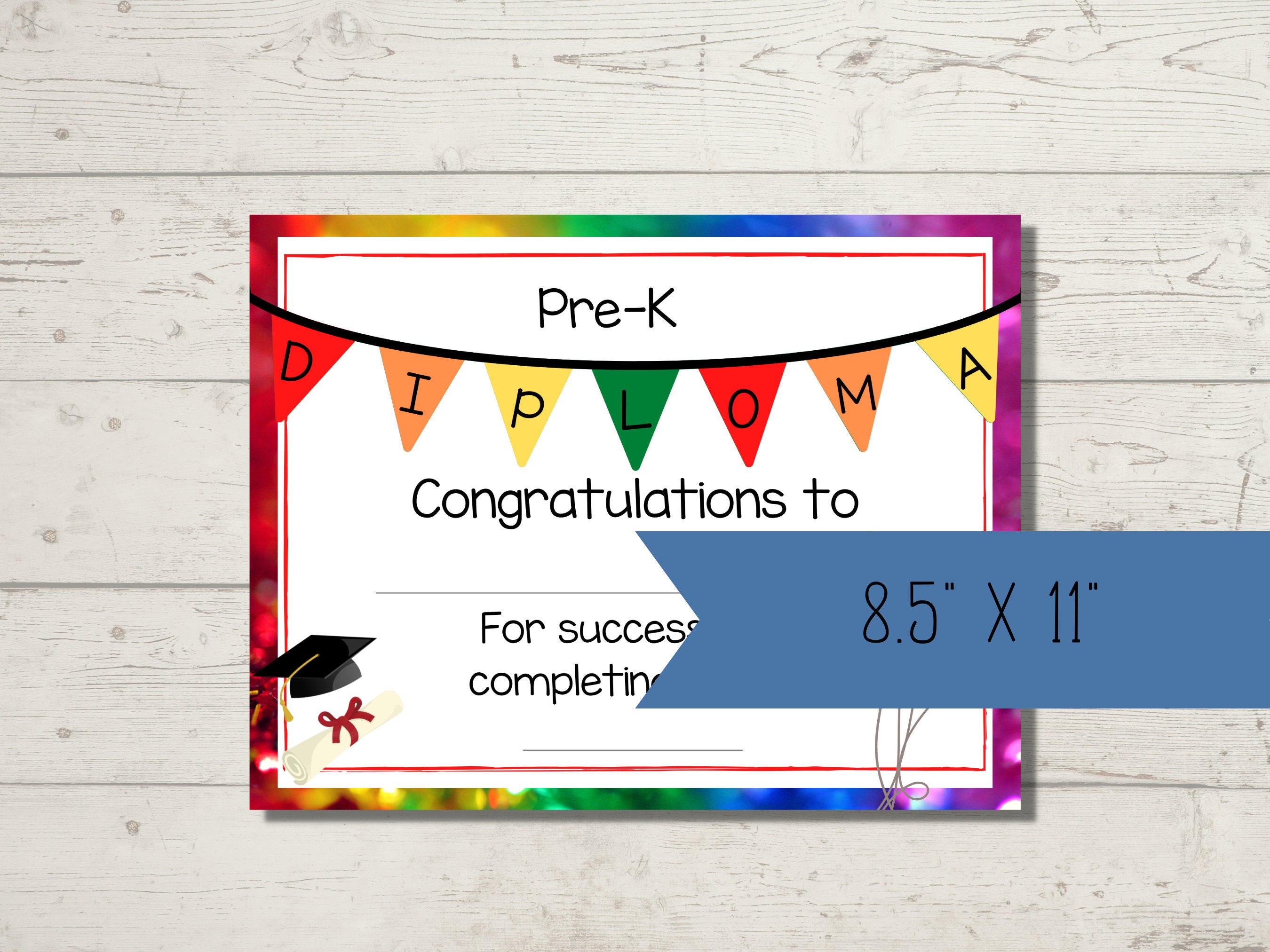 Preschool Diploma, Graduation Diploma Prek, Preschool Graduation ...