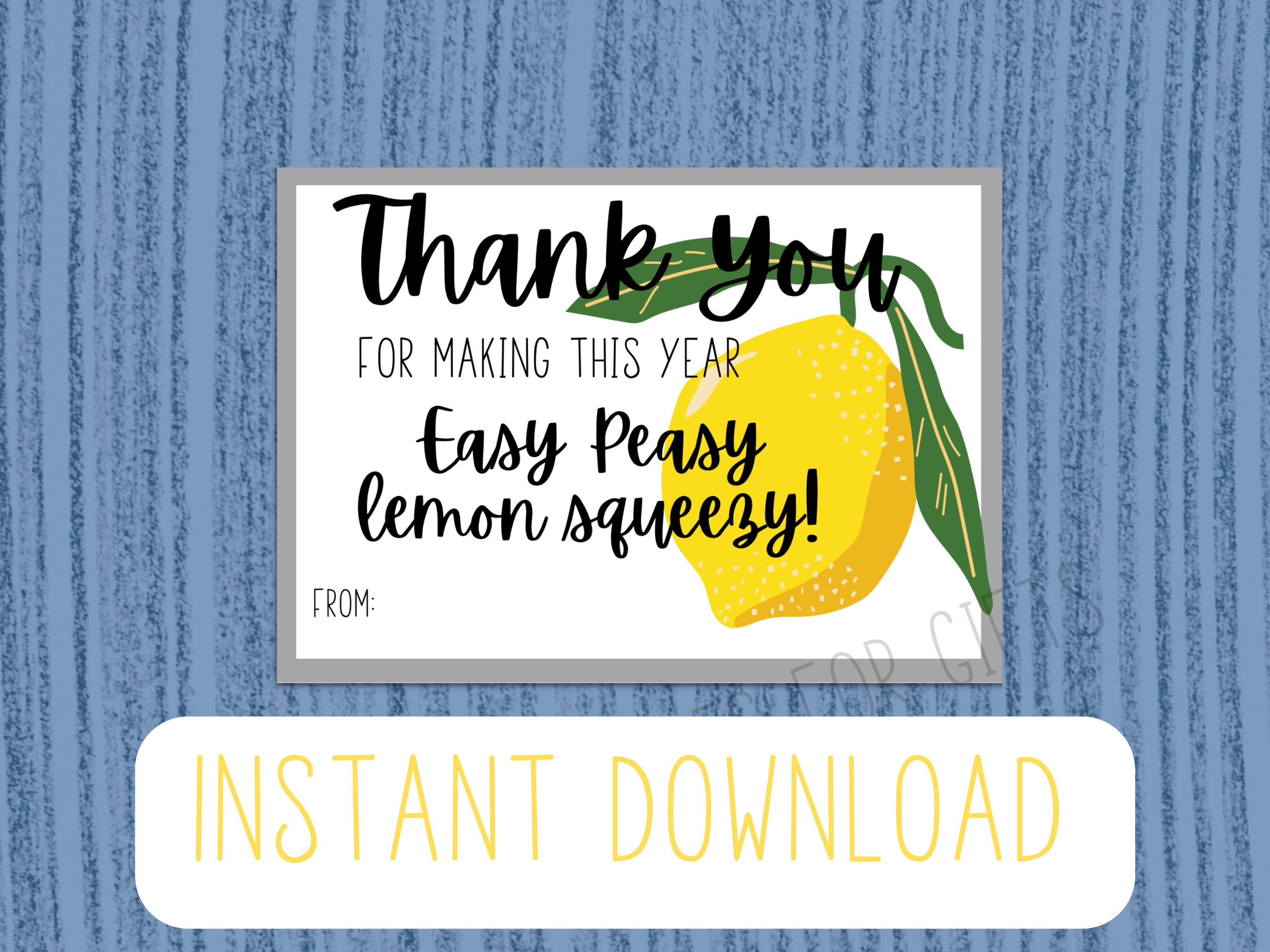 Lemon Gift Tag Teacher Appreciation Week Printable Teacher - Etsy