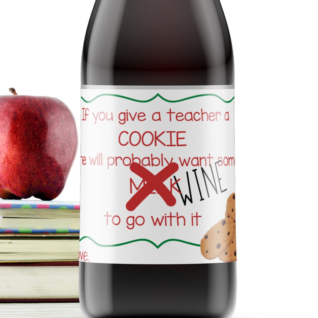 Teacher Appreciation Gift Printable Wine Bottle Label - Etsy
