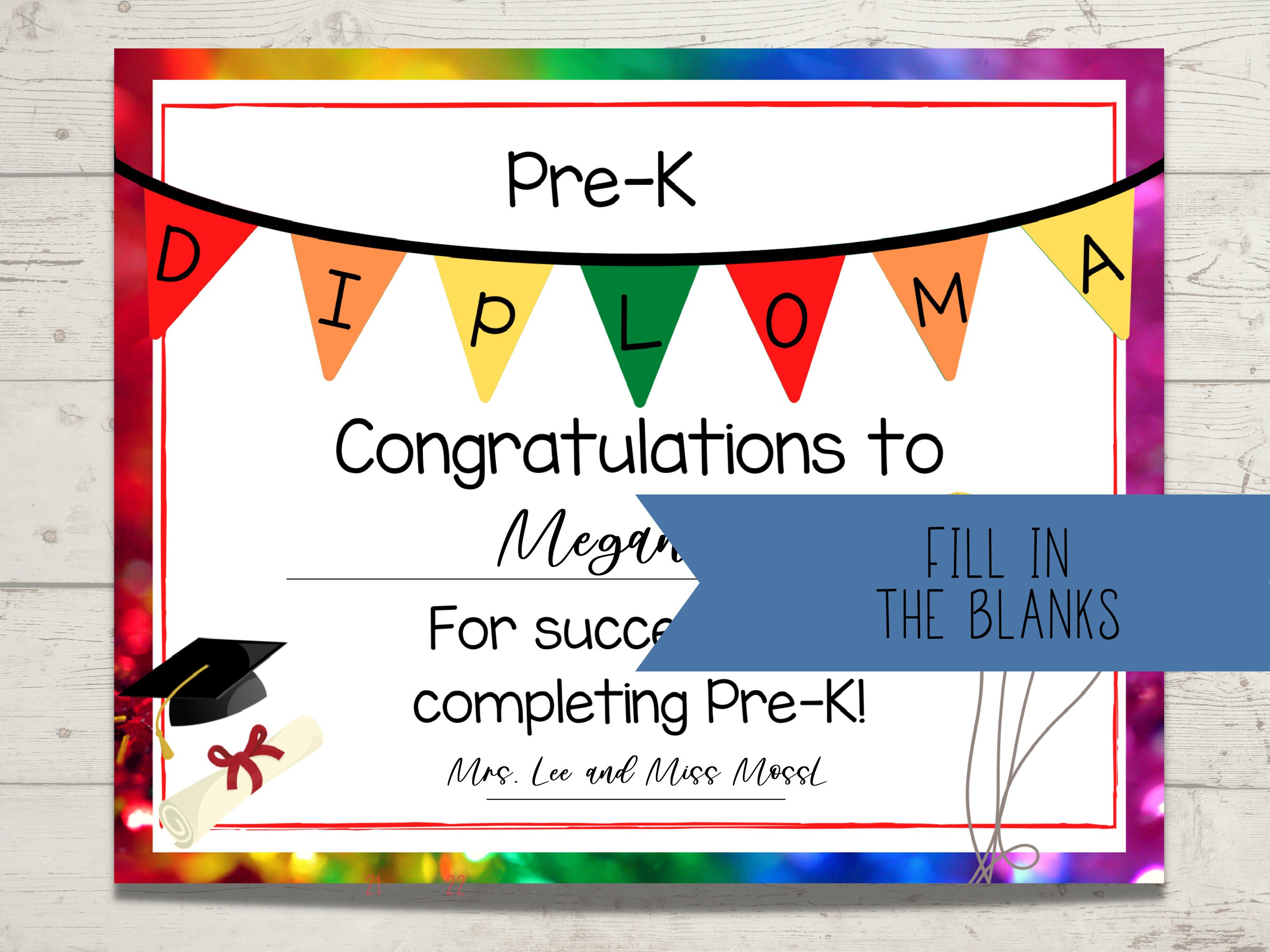 Preschool Diploma, Graduation Diploma Prek, Preschool Graduation ...