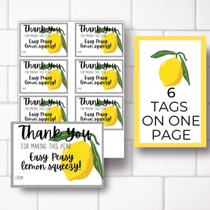 Lemon Gift Tag, Teacher Appreciation Week, Printable Thank You Tag, End ...