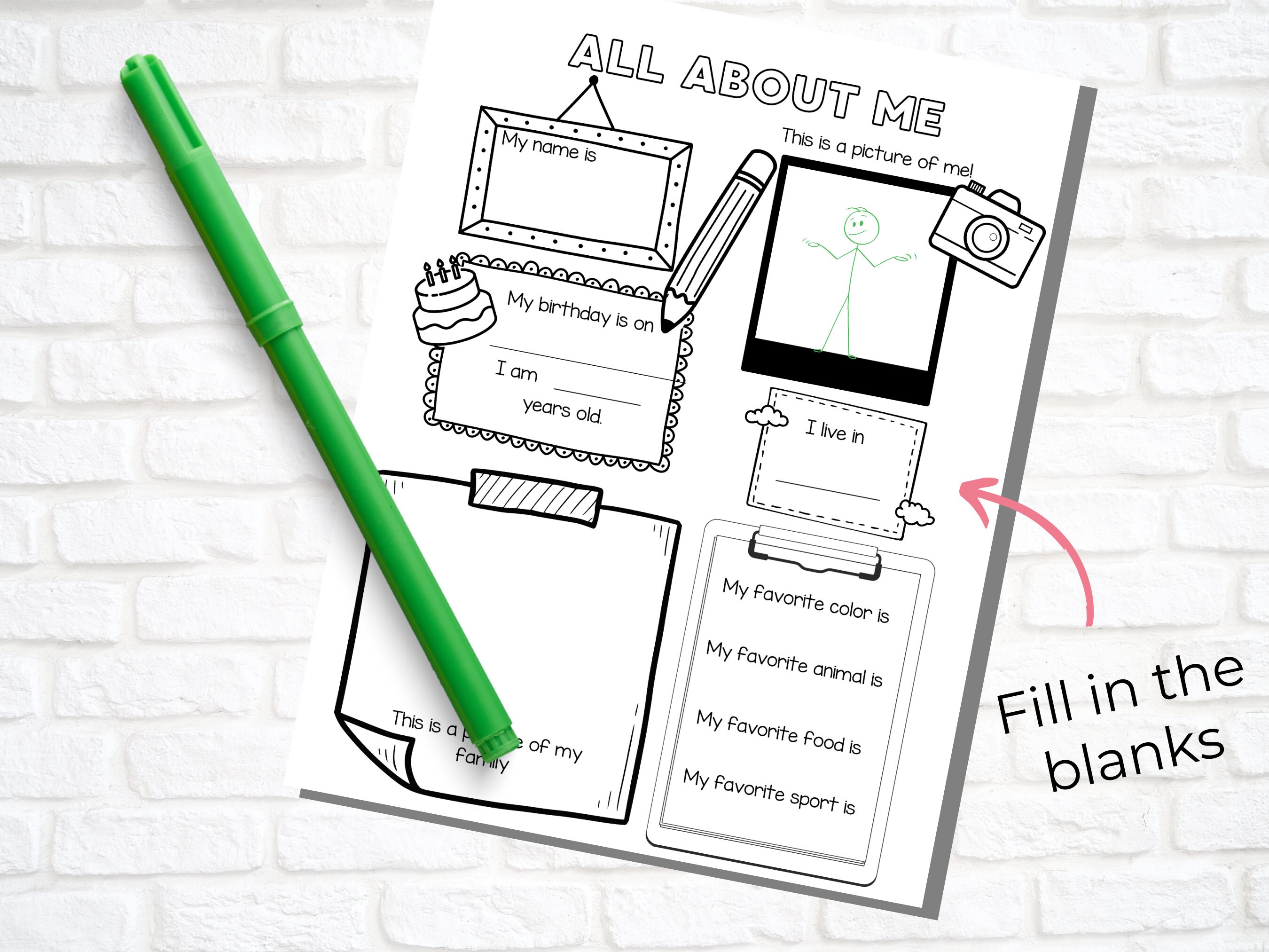ALL ABOUT ME Sheets for Kids Printable Activity Writing - Etsy UK