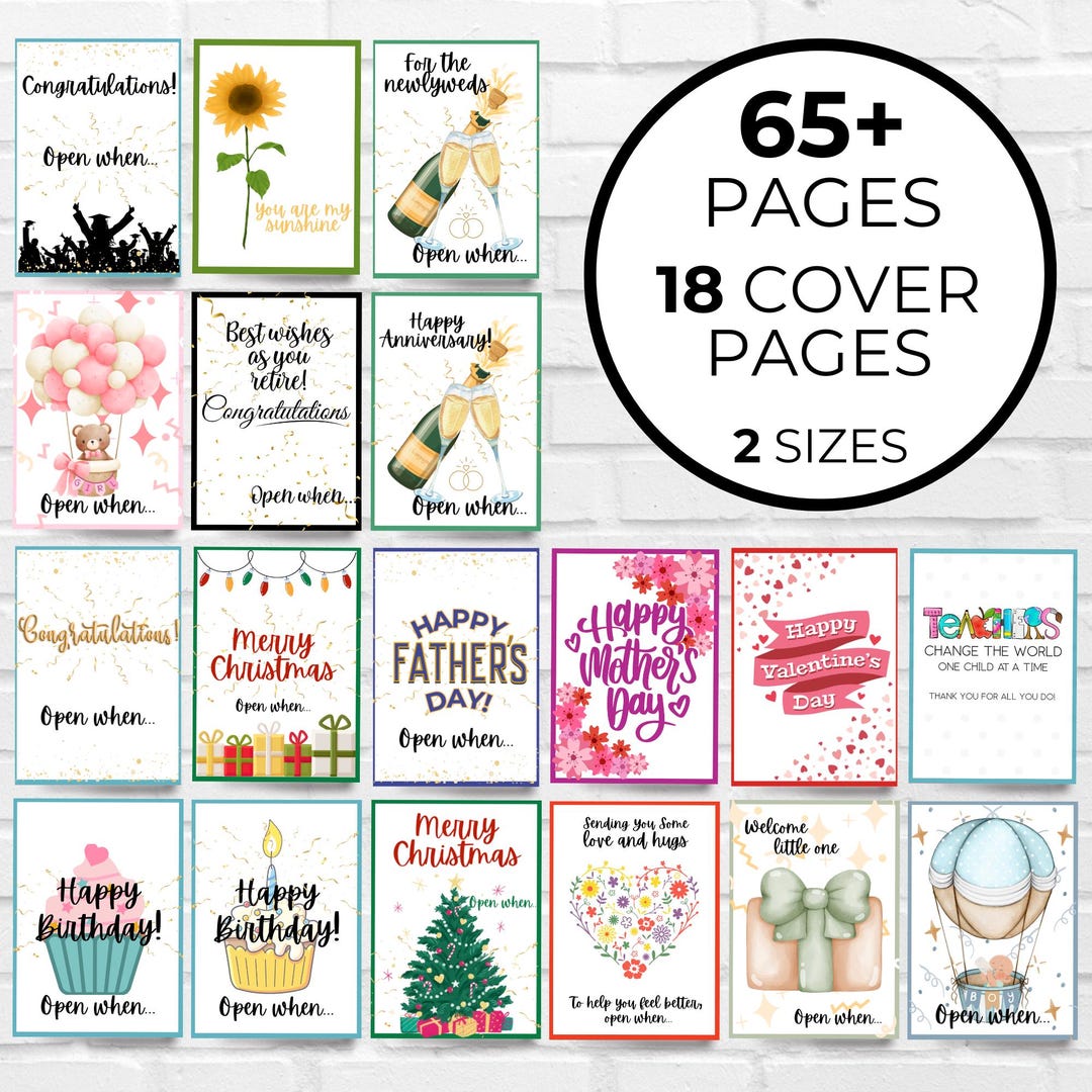Printable Gift Card Book Bundle, Christmas, Graduation, Wedding, Baby ...
