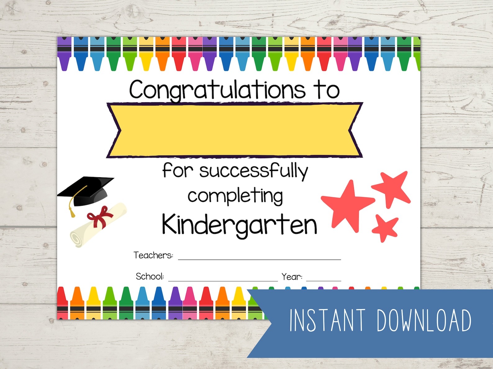 Kindergarten Graduation Diploma Certificate, Homeschool Graduation ...