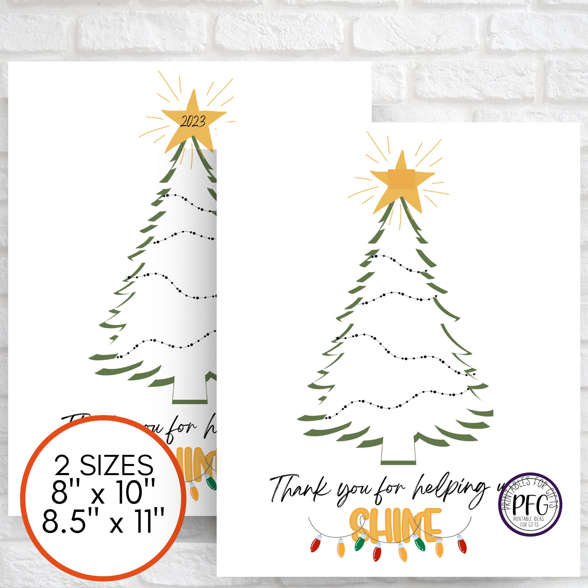 Teacher Christmas Gift Idea Printable Teacher Gift, Fingerprint Art ...