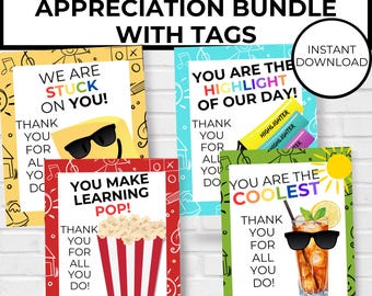 Staff Appreciation, Teacher Appreciation Week Printable Gift Tags ...