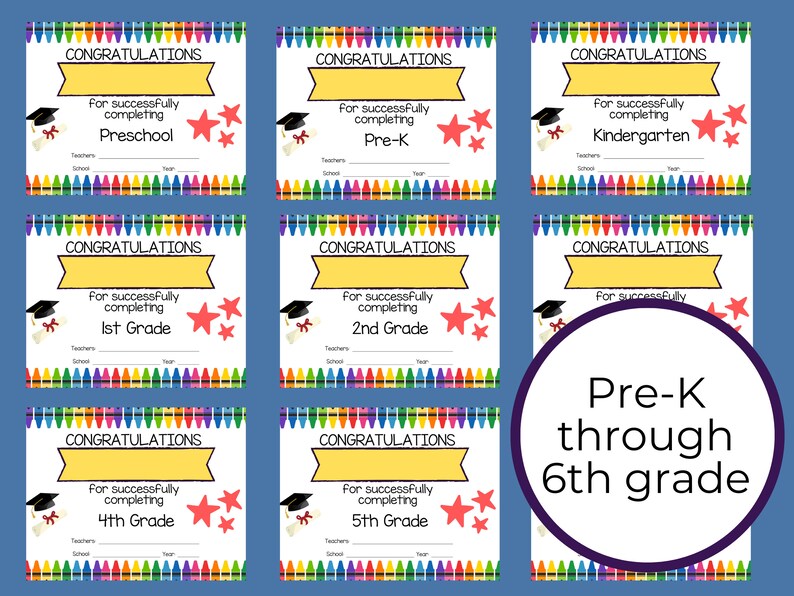 Grade School Diploma Printable Graduation Sign, Preschool Certificate ...