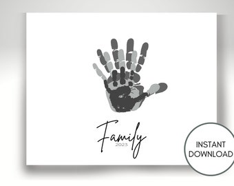 Printable Family Handprint Art Gift Craft for Family, Family Keepsake ...