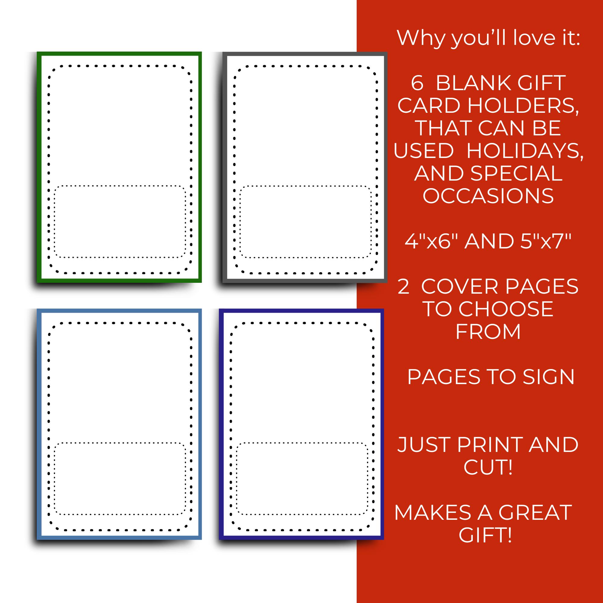 Blank Gift Card Book: DIY Printable Holder (PDF Download) - Etsy