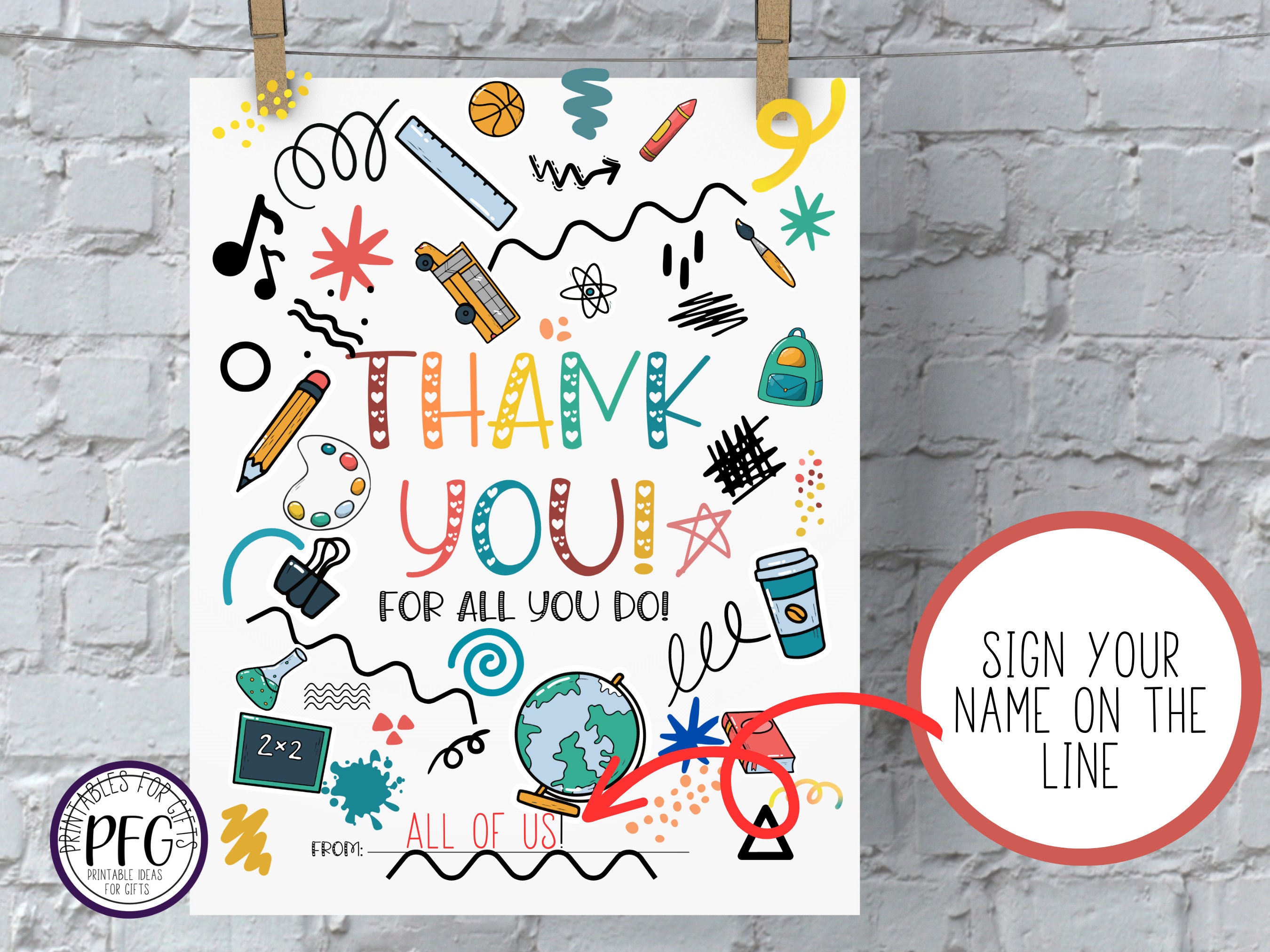 Teacher Appreciation Flyer, Printable Teacher Thank You, End of the ...