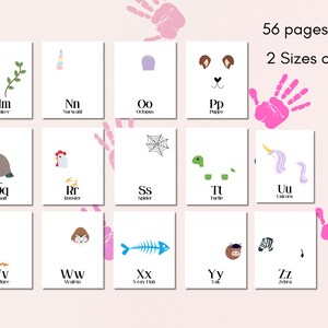 A-Z ABC Alphabet Handprint Craft Art Printable Hand Print - Etsy