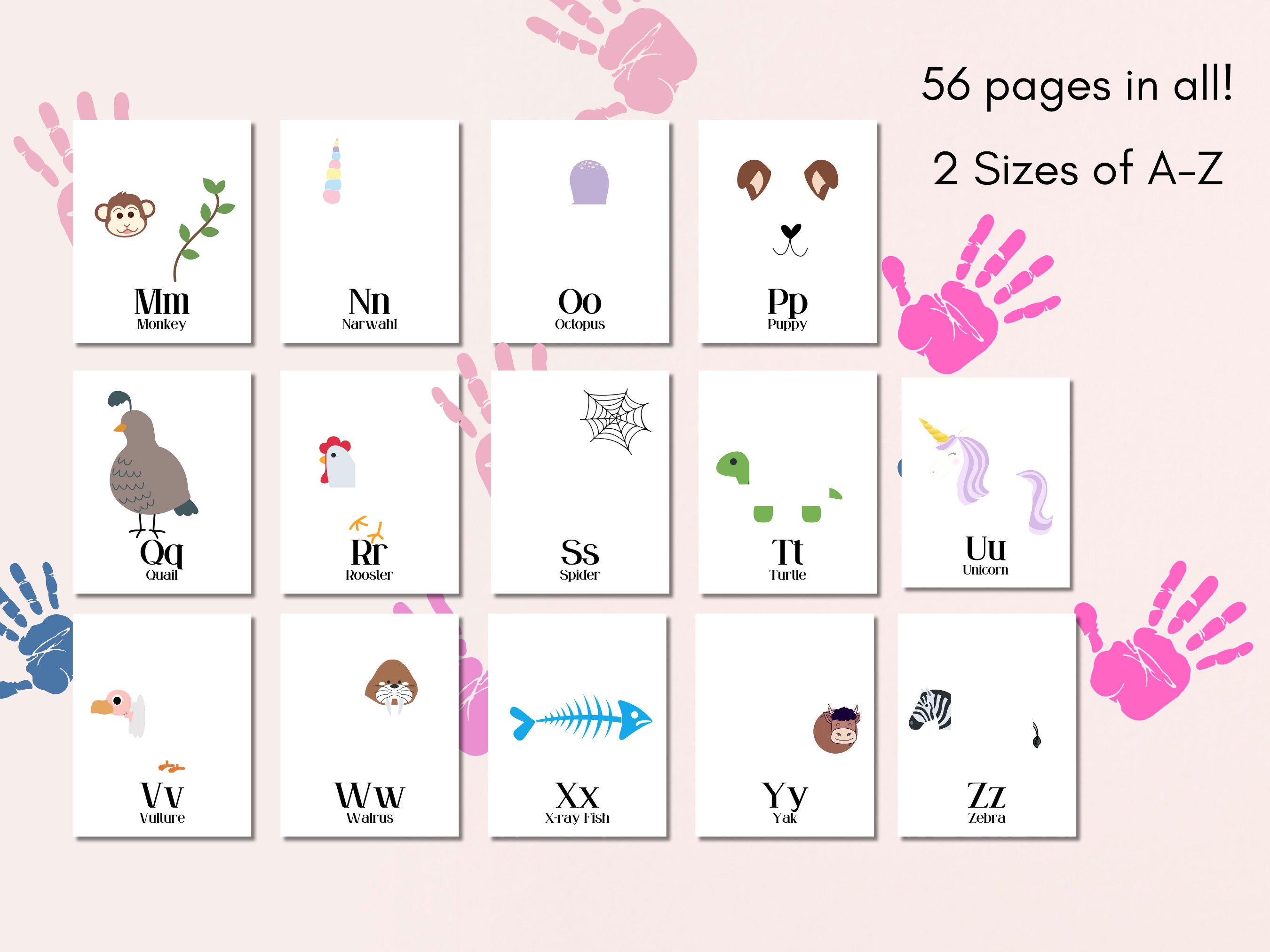 A-Z ABC Alphabet Handprint Craft Art Printable Hand Print - Etsy