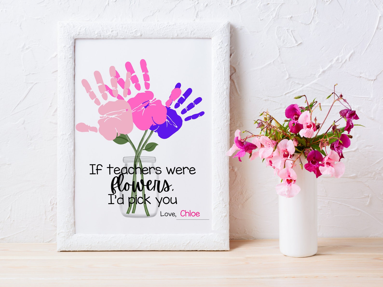 End of Year Teacher Gift Printable Teacher Gift Hand Print, Last Day of ...
