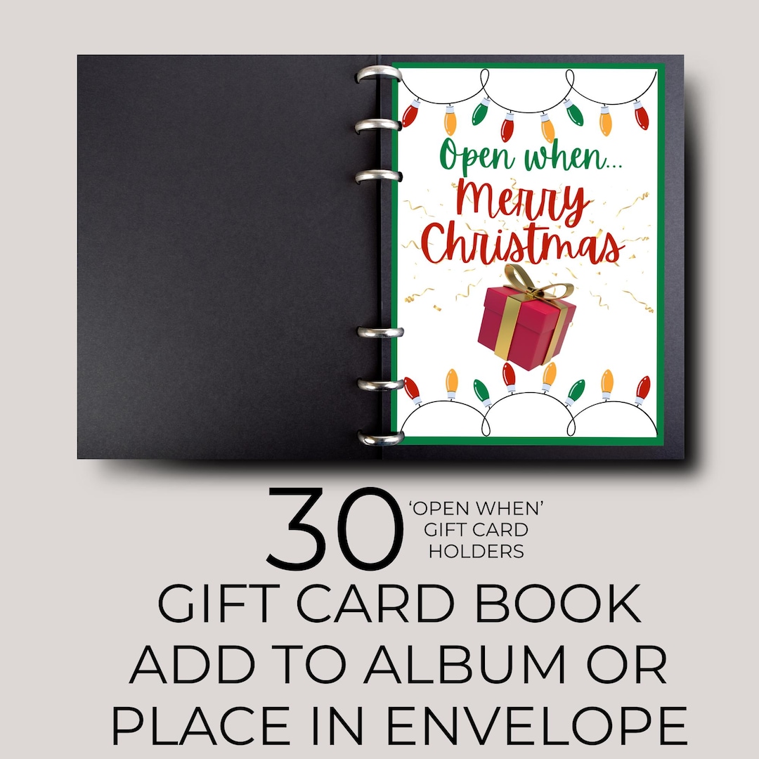 Christmas Gift for Him, Gift Card Book, Printable Gift Card Holder, Photo Album Gift Card Idea ...