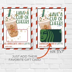 Printable Christmas Gift Card Holder, Teacher Christmas Gift, Thank You ...