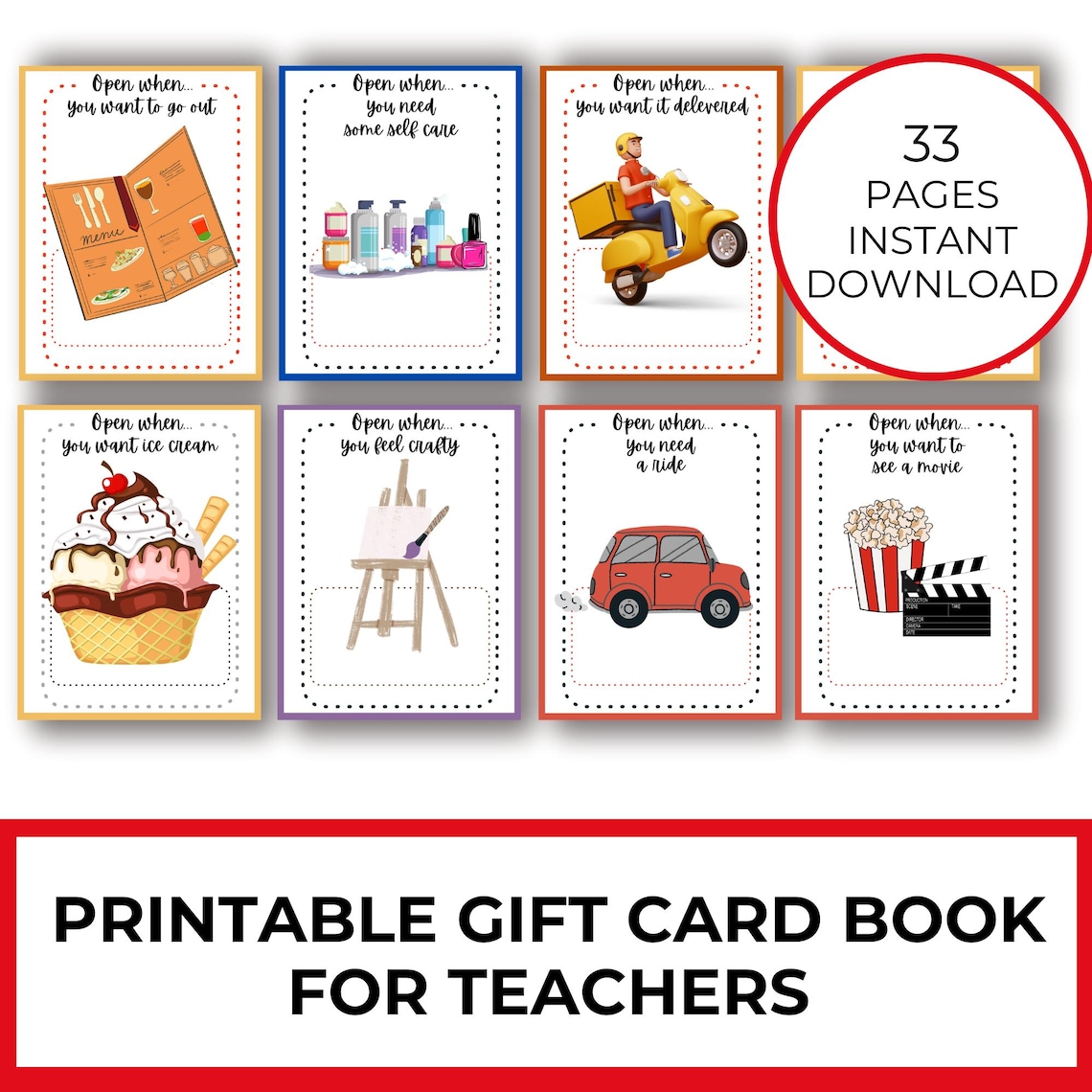 End of the Year Teacher Appreciation Gift Card Holders, Teacher Thank ...