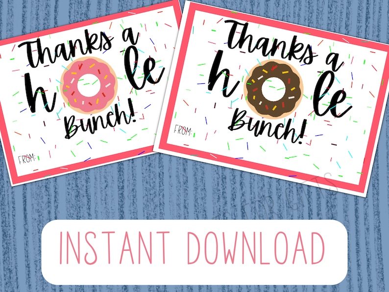 Donut Gift Tag Teacher Appreciation Weekprintable Teacher - Etsy