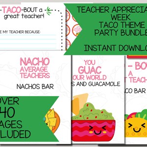 Teacher Appreciation Week, Printable Teacher Gifts, Taco Theme ...