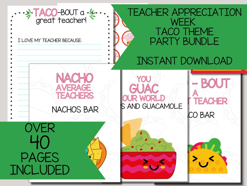Teacher Appreciation Week, Printable Teacher Gifts, Taco Theme ...