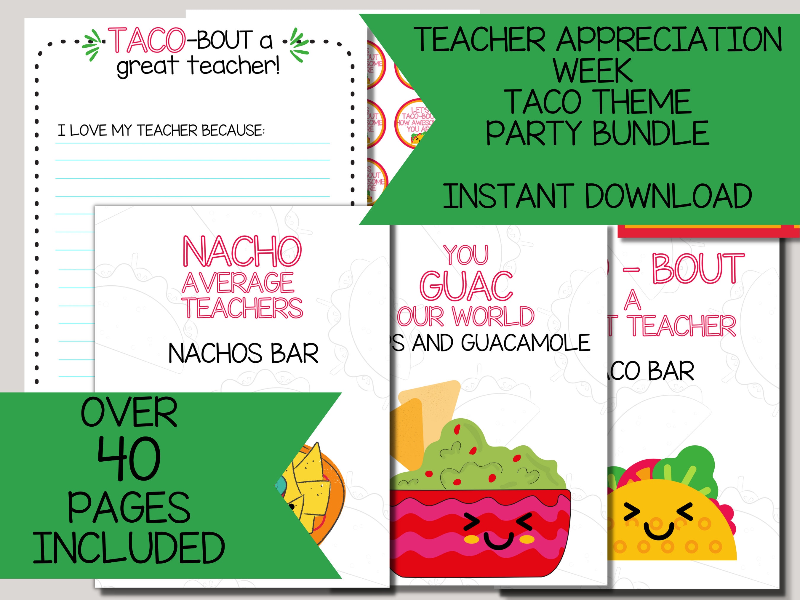 Teacher Appreciation Week, Printable Teacher Gifts, Taco Theme ...