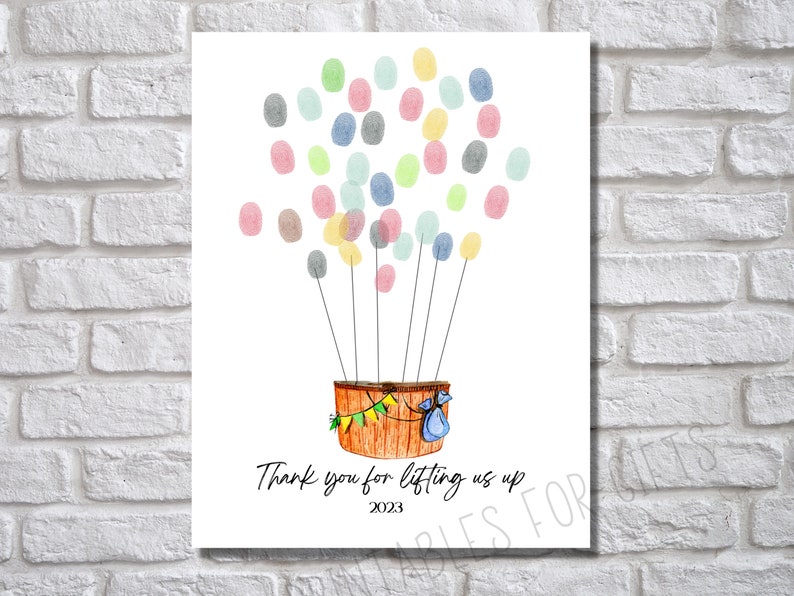 End of the Year Gift From Class Printable Teacher Gift, Fingerprint Art ...
