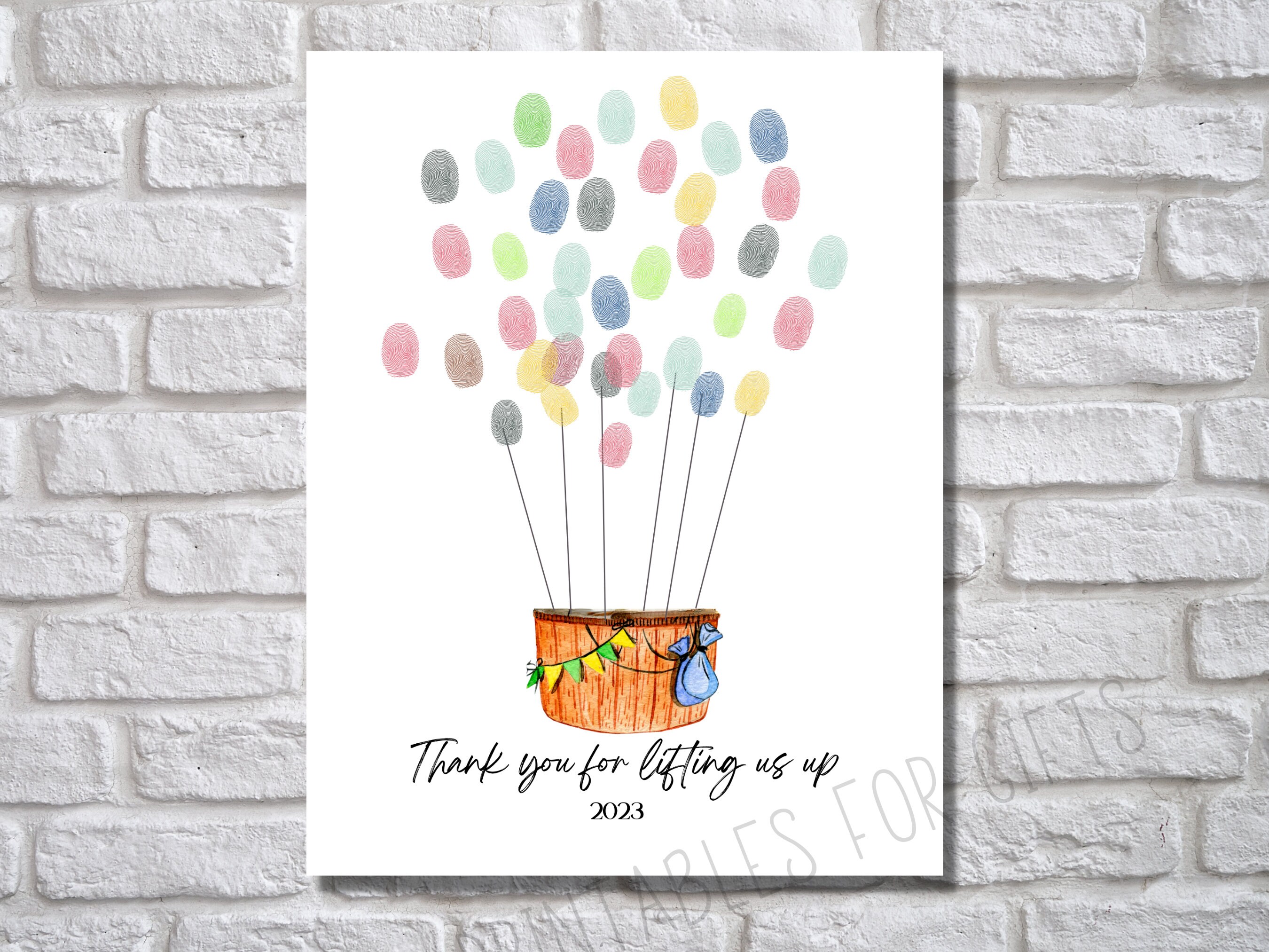 End of the Year Gift From Class Printable Teacher Gift, Fingerprint Art ...