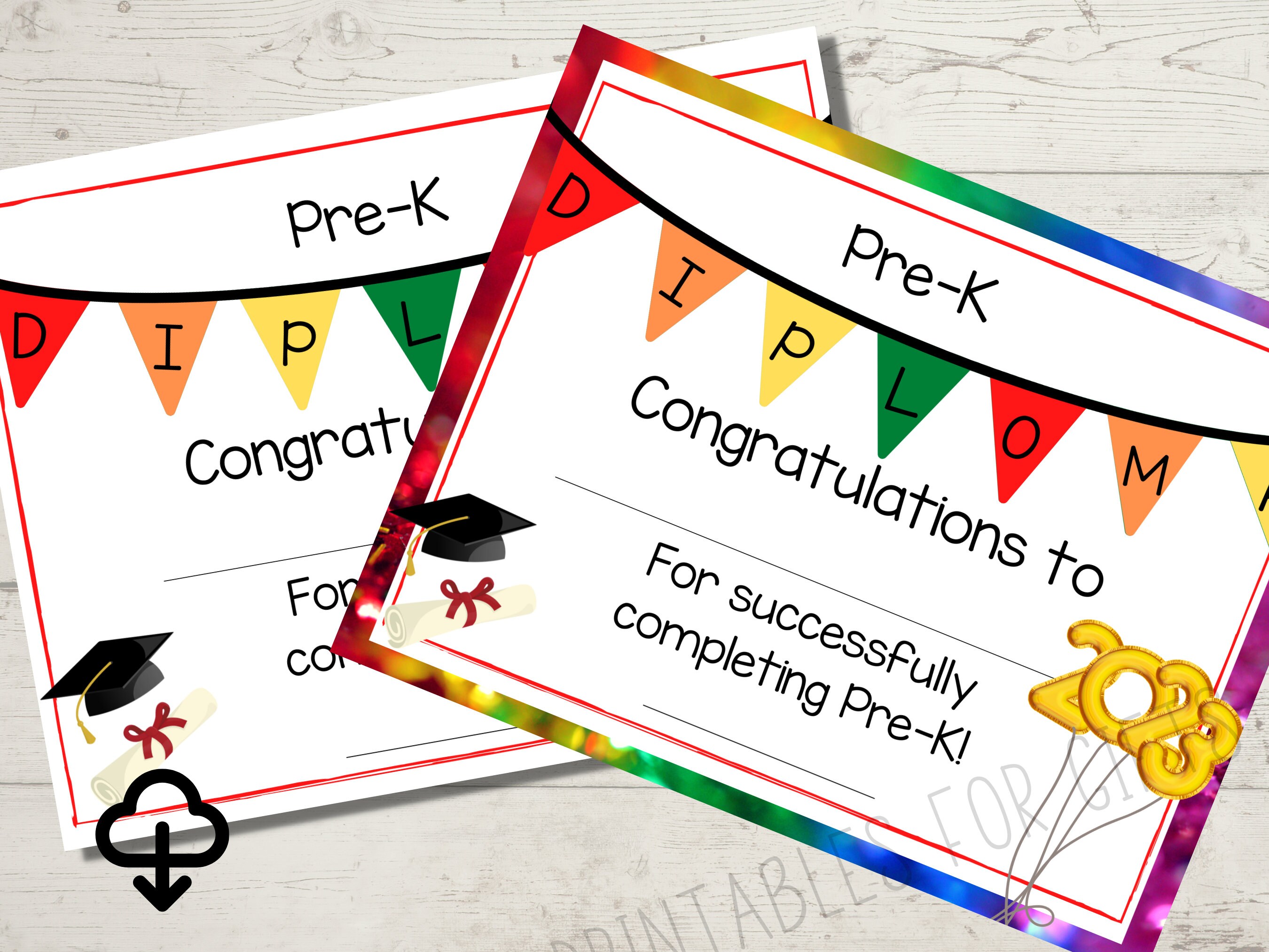 Preschool Diploma, Graduation Diploma Prek, Preschool Graduation ...