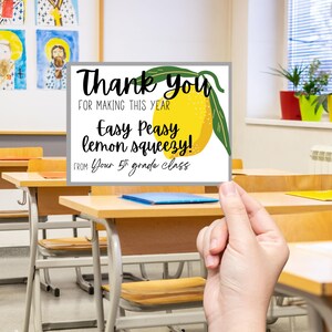 Lemon Gift Tag, Teacher Appreciation Week, Printable Thank You Tag, End ...