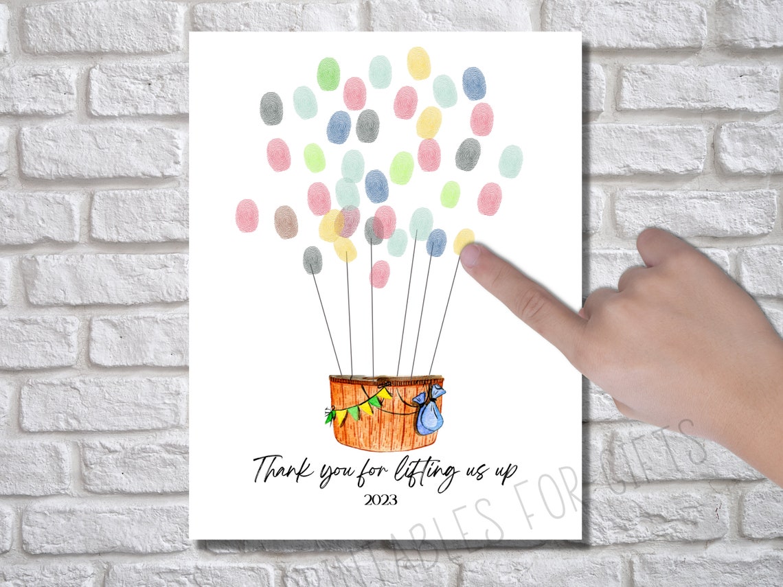 End of the Year Gift From Class Printable Teacher Gift, Fingerprint Art ...