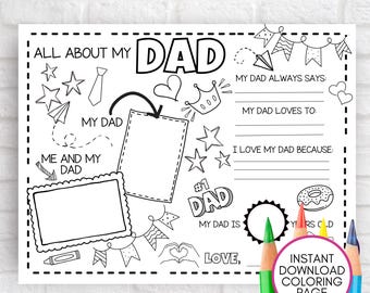 Donuts With Dad Activity Coloring Sheet - Etsy