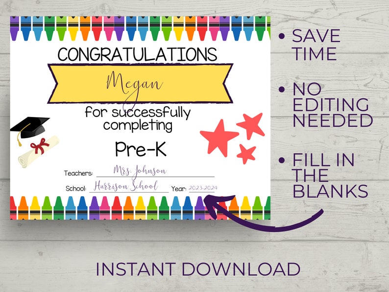 Grade School Diploma Printable Graduation Sign, Preschool Certificate ...