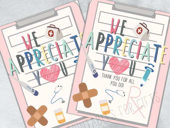 Nurse Appreciation Gift Printable Nurse Thank You DIY Gift - Etsy
